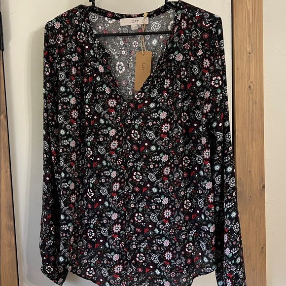 LOFT | Tops | Loft Floral Blouse Long Sleeve Small | Poshmark